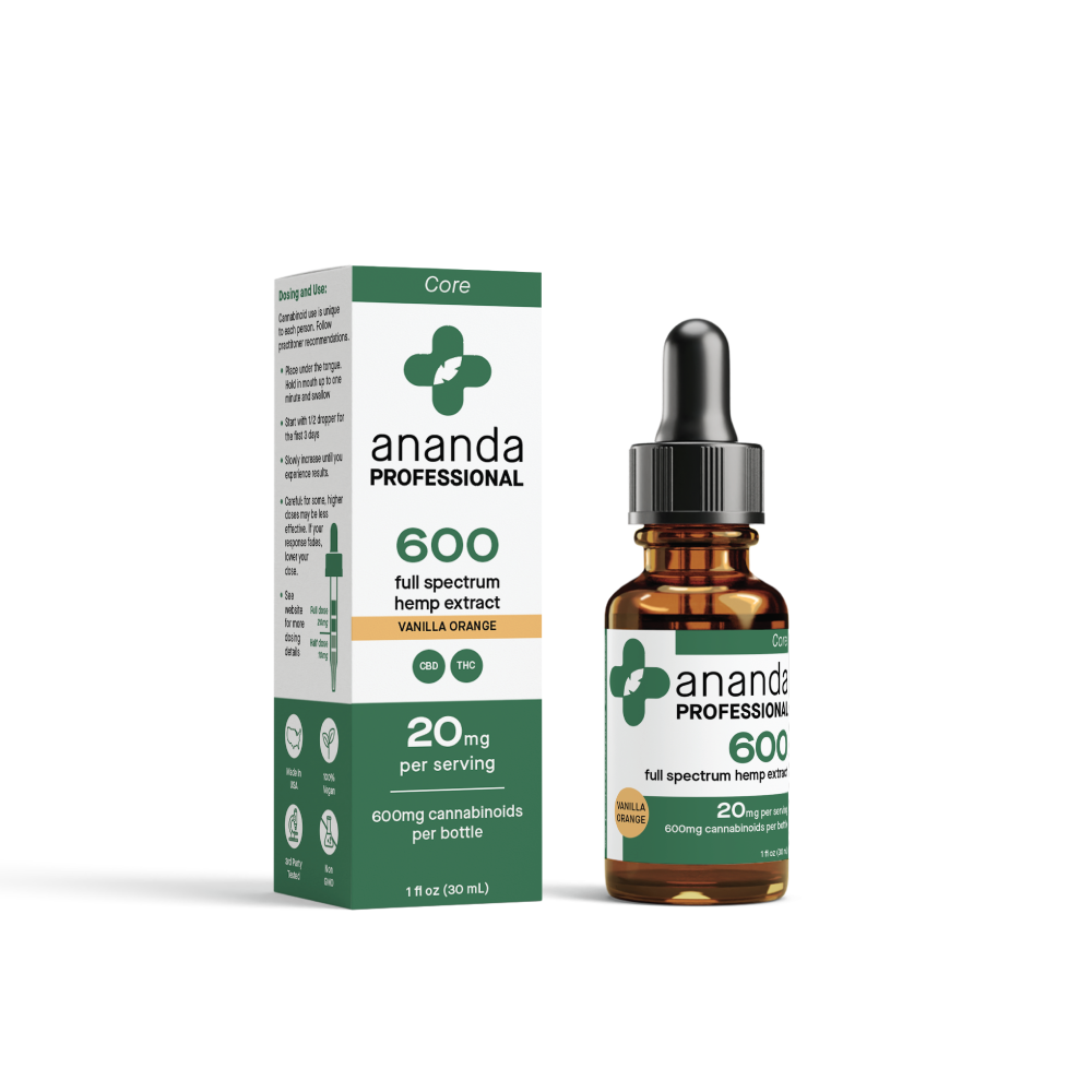 Vanilla Orange Full Spectrum CBD Oil Tincture | 600mg - Ananda Professional